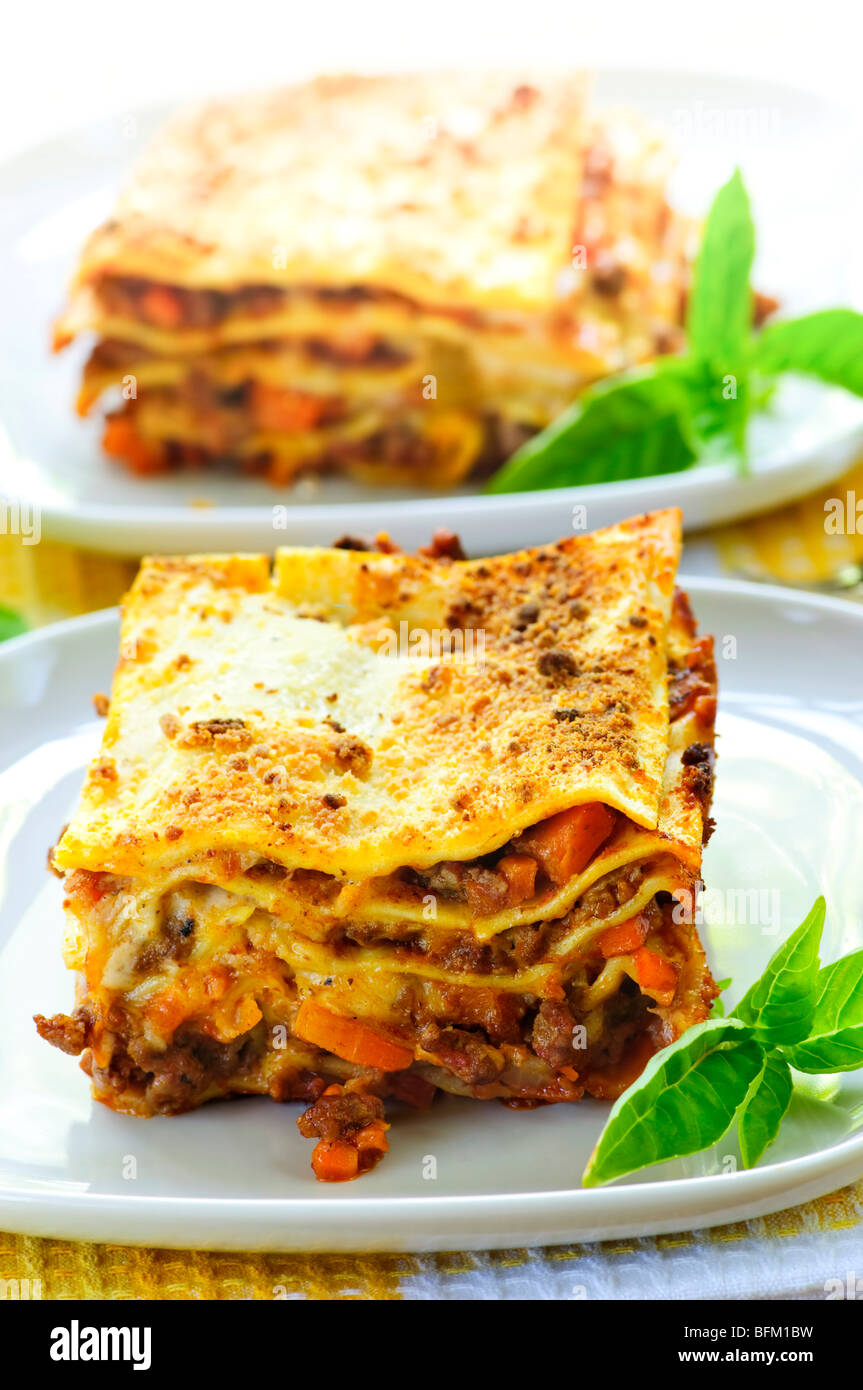 Lasagna plates hi-res stock photography and images - Alamy