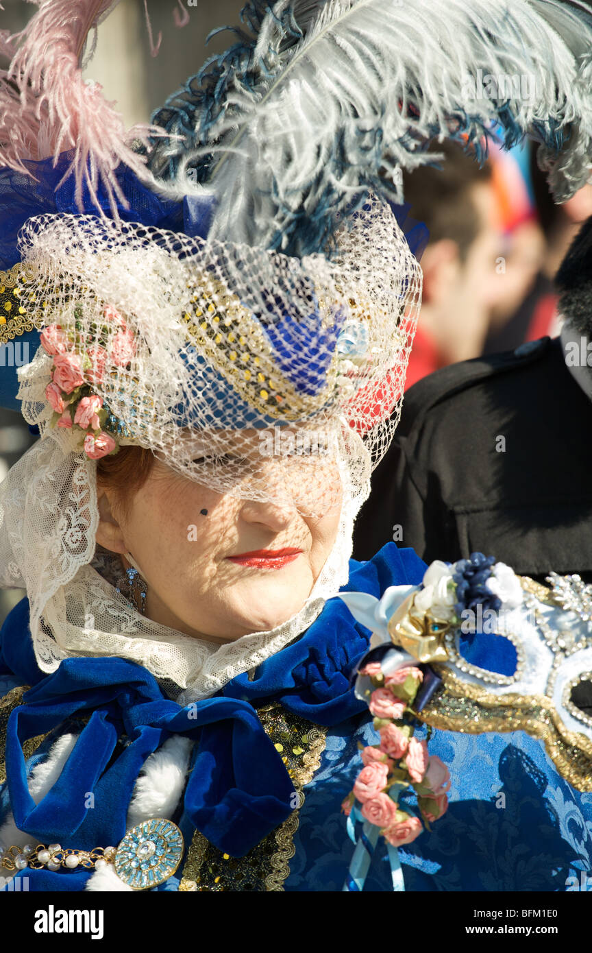 Female with creative fancy dress at the carnival in Venice, Italy Stock ...