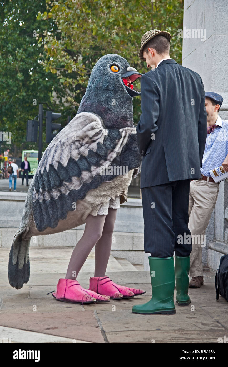 London,Trafalgar Square ; A human pigeon ;September 2OO9 Stock Photo ...