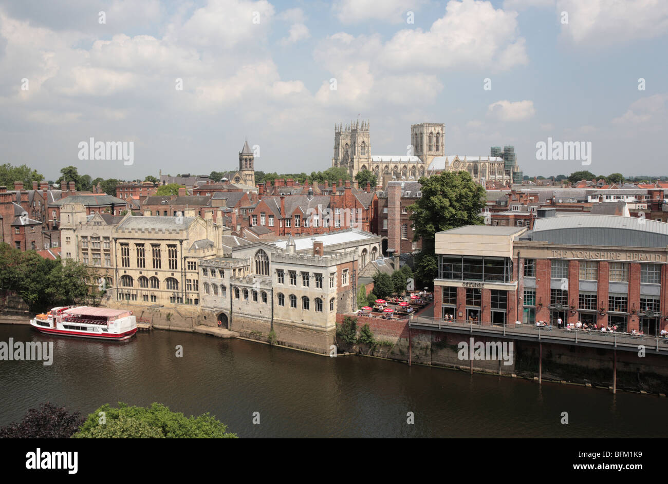 River Ouse and York skyline looking north-east towards York Minster ...