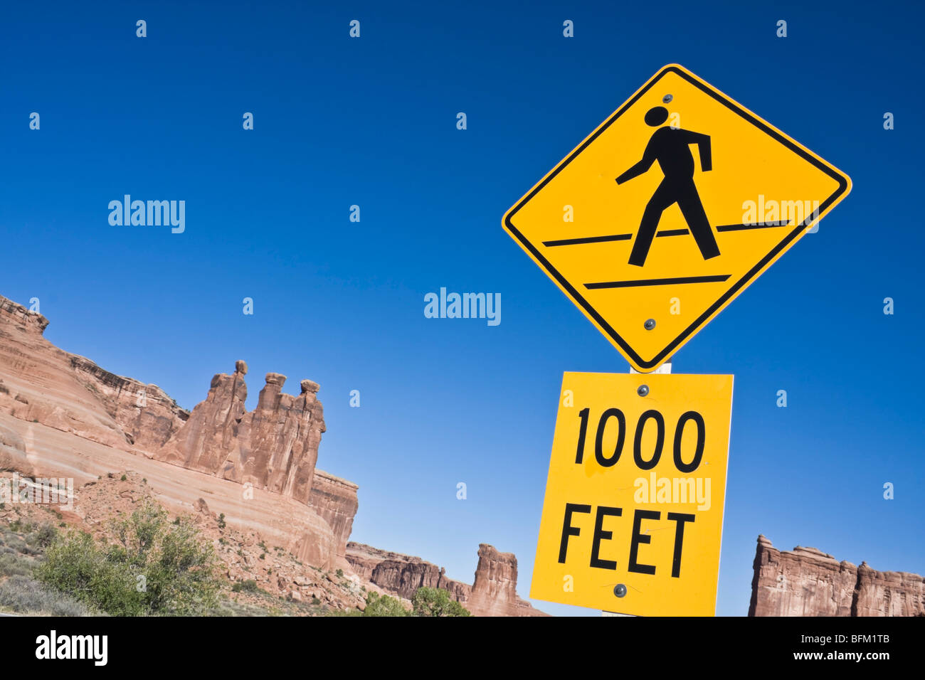 Drive slower! - backpackers! Stock Photo - Alamy