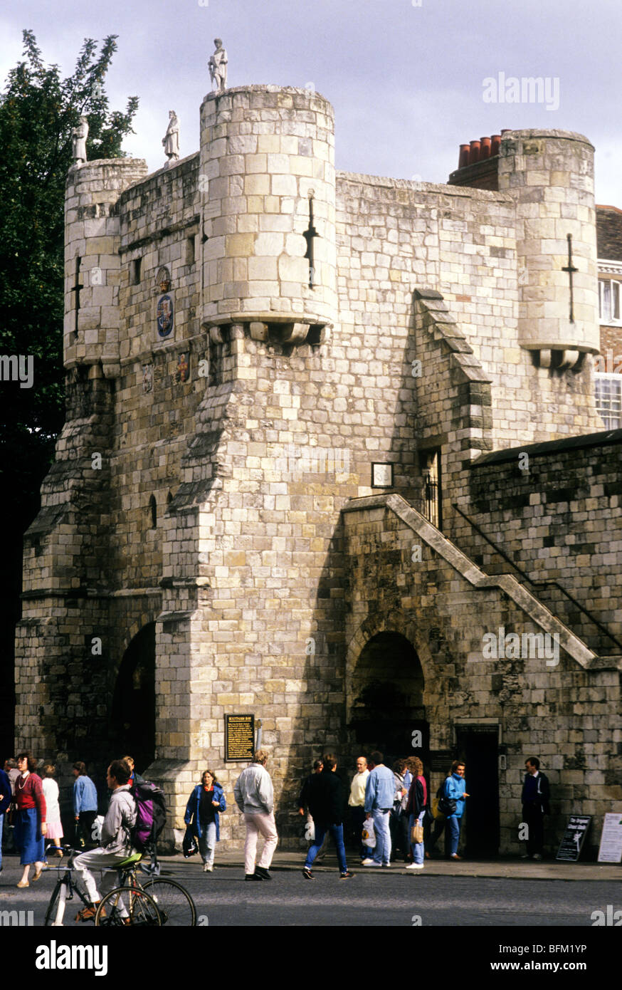 Bootham Gate, York, people tourists medieval English architecture ...