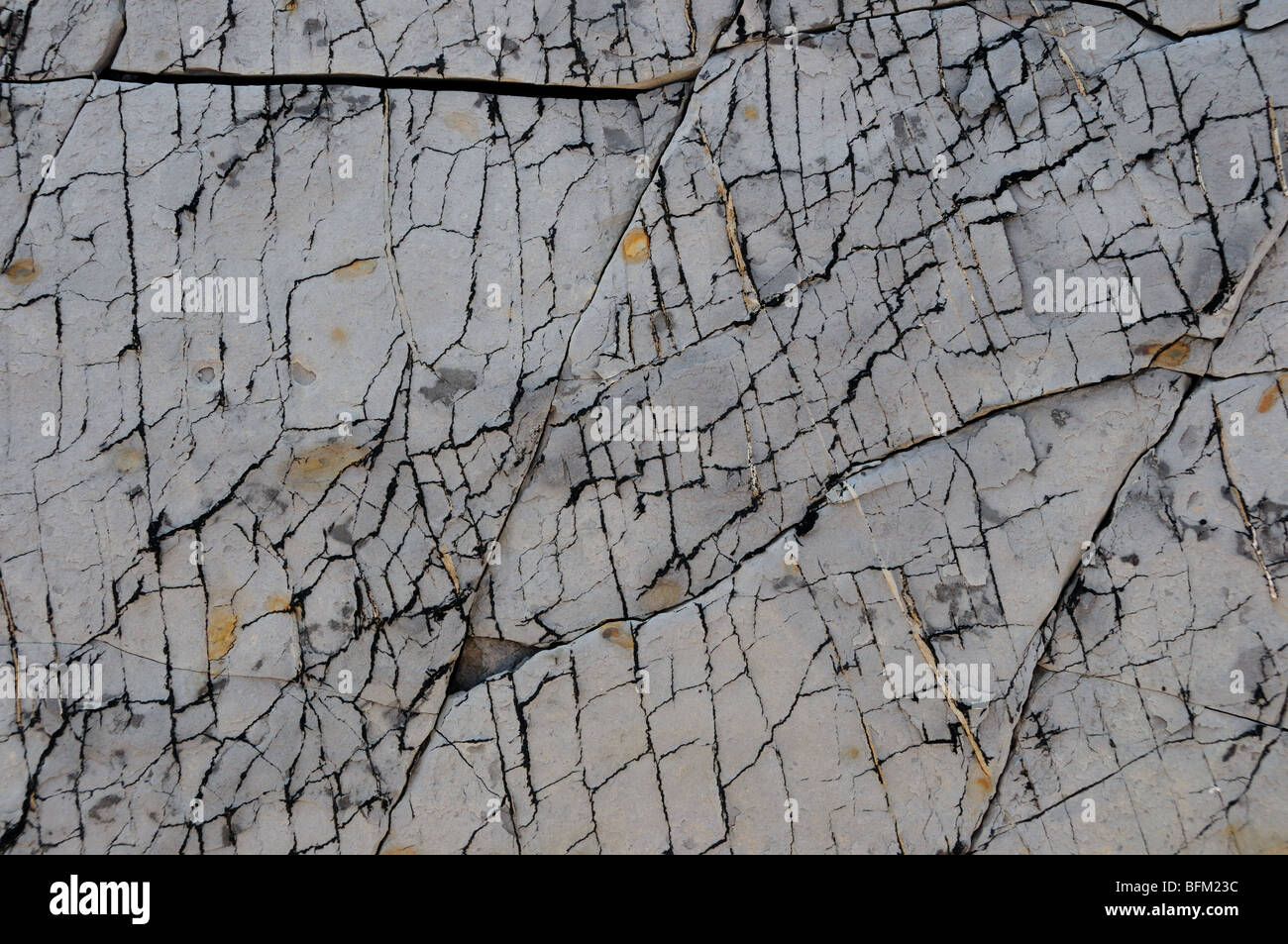 Fractured shale filled with hydrocarbon residual, Oklahoma, USA Stock ...
