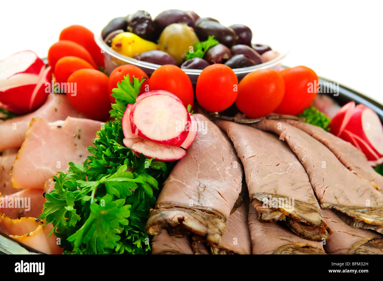 Platter of assorted cold cut meat slices Stock Photo - Alamy
