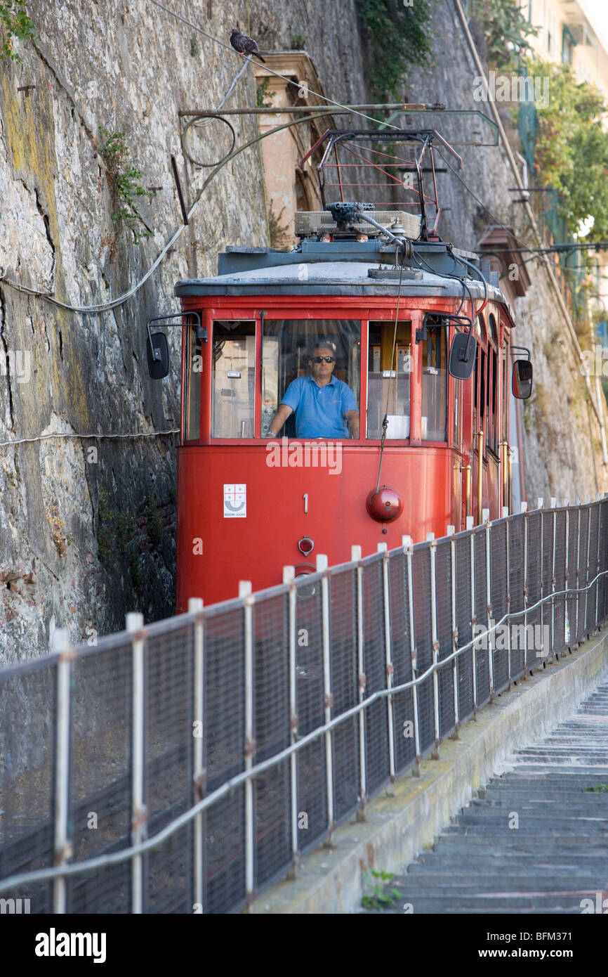 Principe funicular, Genoa, Italy Stock Photo - Alamy