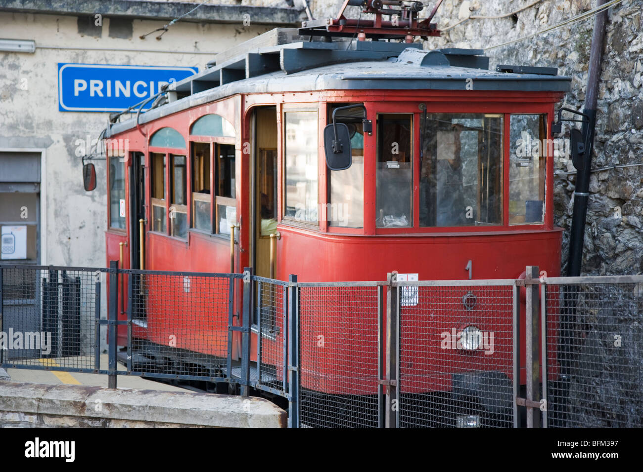Principe funicular, Genoa, Italy Stock Photo - Alamy
