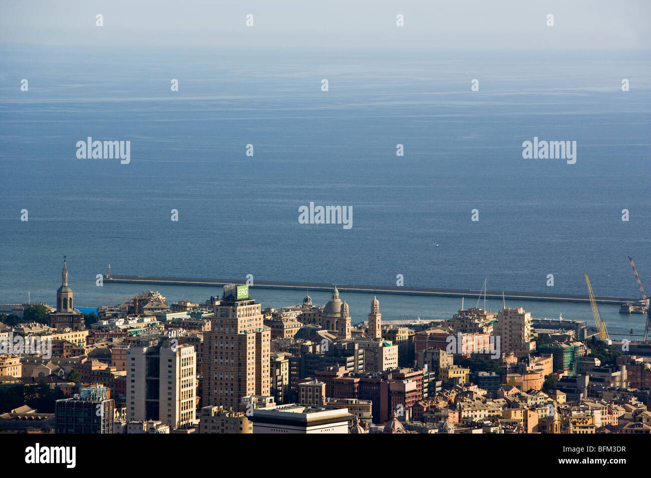 View of the docks and Genoa City, Genoa, Italy Stock Photo - Alamy