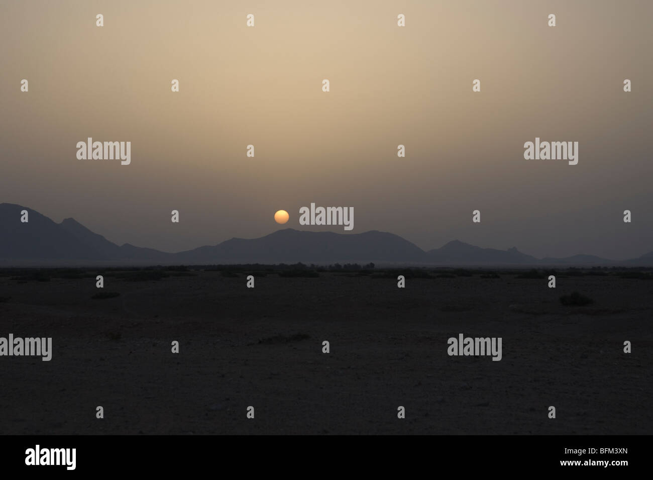 Sunrise over the Atlas mountains in the desert, Marrakech, Morocco ...