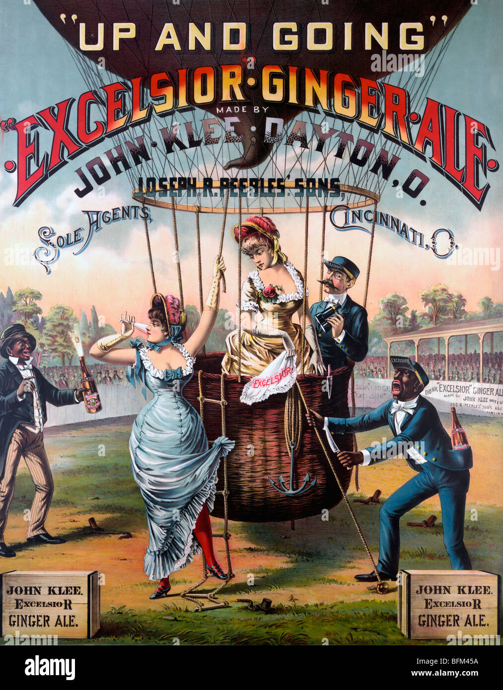 Up and going, Excelsior ginger ale 1885 advertisement Stock Photo - Alamy