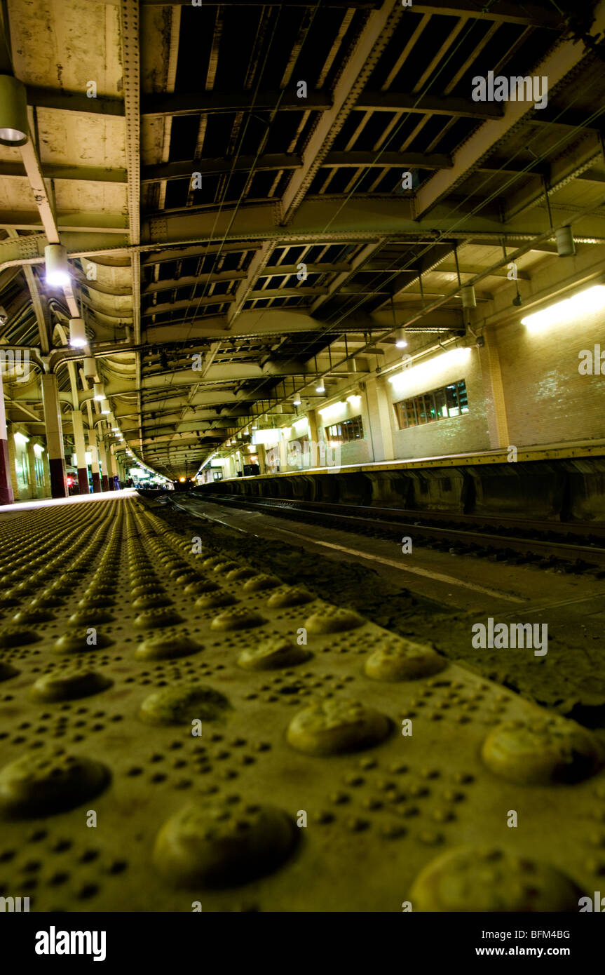 Train station stop from the ground up Stock Photo - Alamy