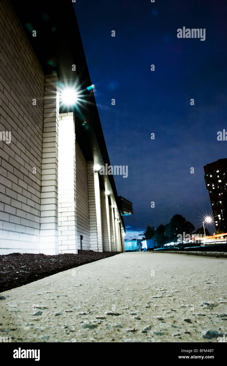 Empty Sidewalk At Night