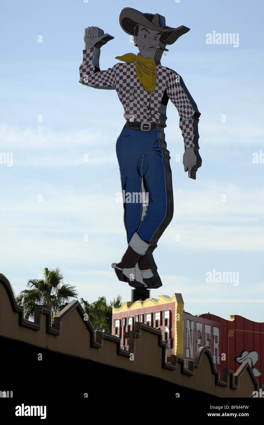 "River Rick" neon sign erected in 1981 at the Laughlin, Nevada Pioneer ...