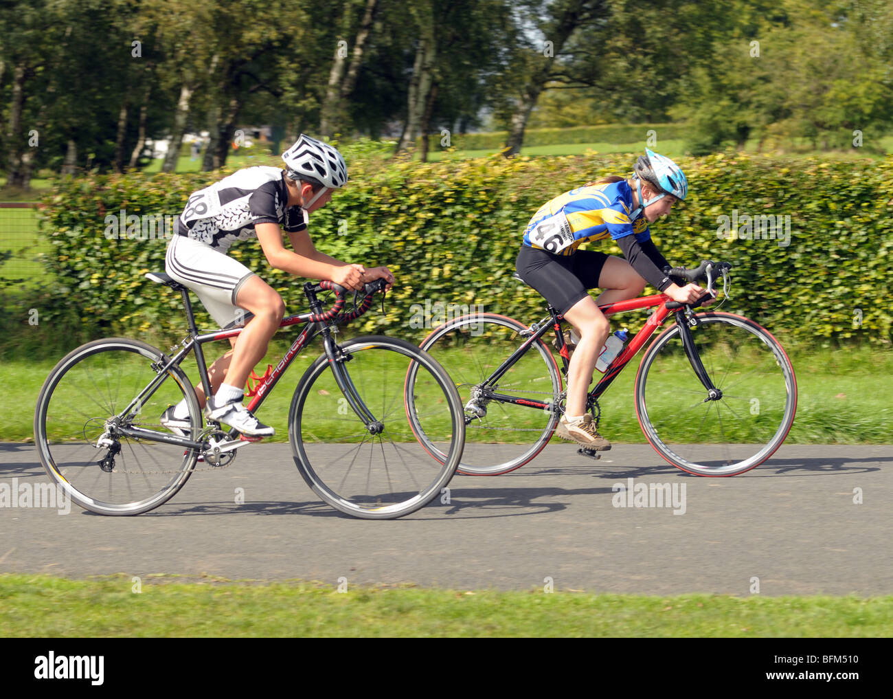 Cyclists competing in a cycling competition Stock Photo - Alamy