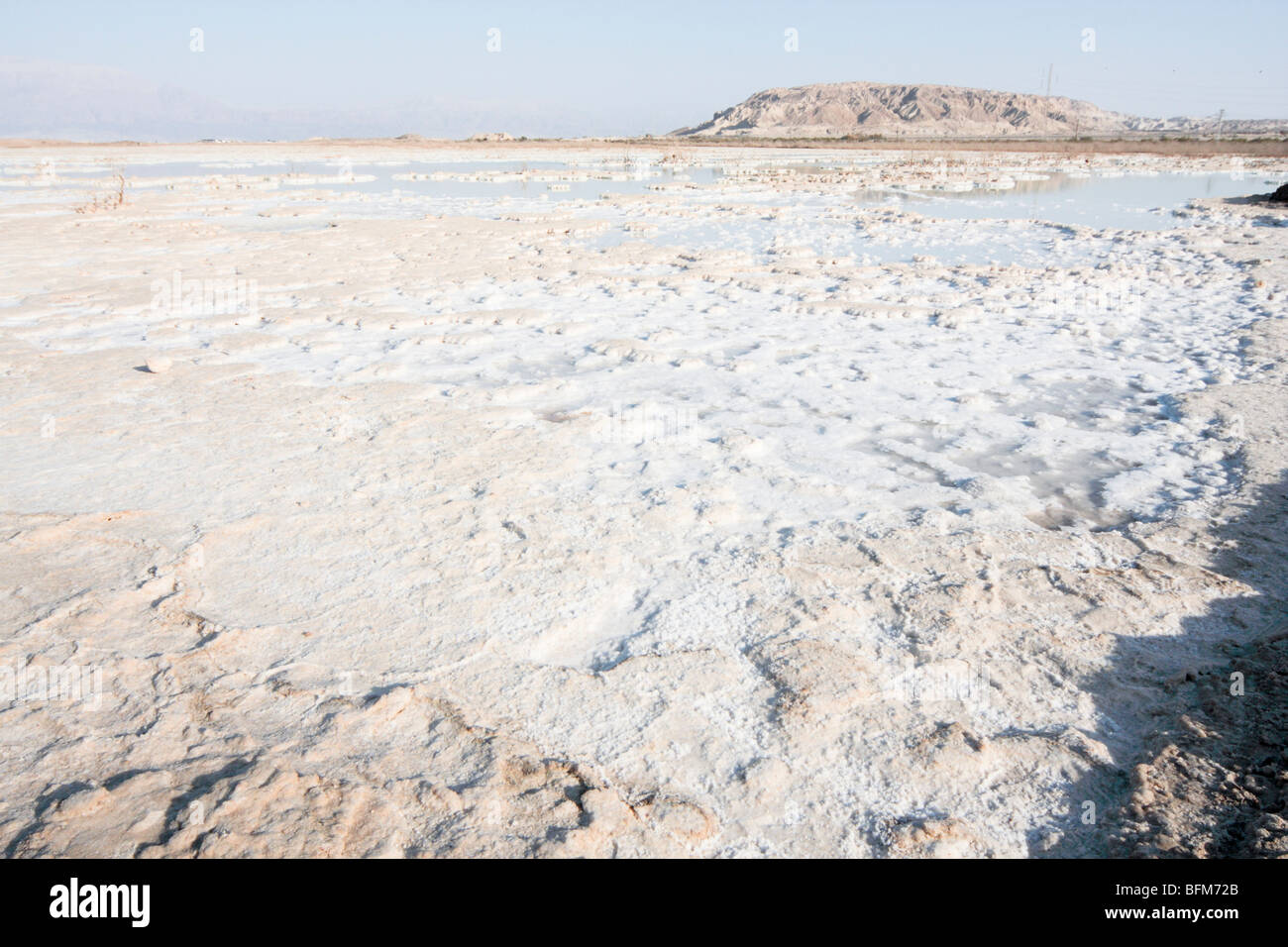 Israel, Dead Sea salt formation caused by the evaporation of the water ...