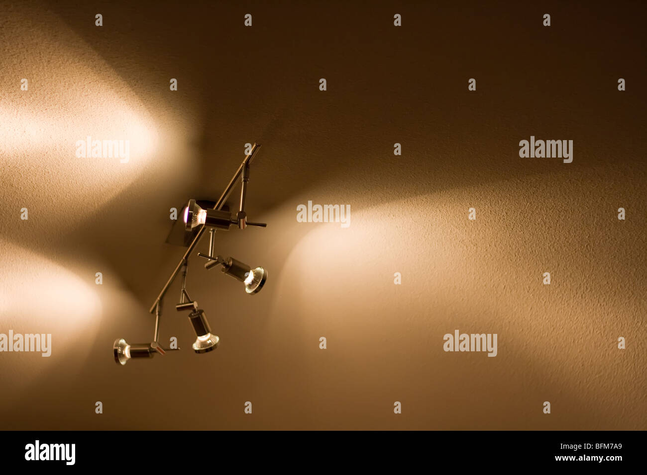 Spot lights shining on the ceiling Stock Photo - Alamy