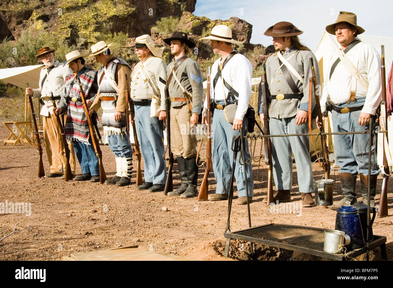 rebel troops at a civil war reenactment at Picacho Peak State Park ...