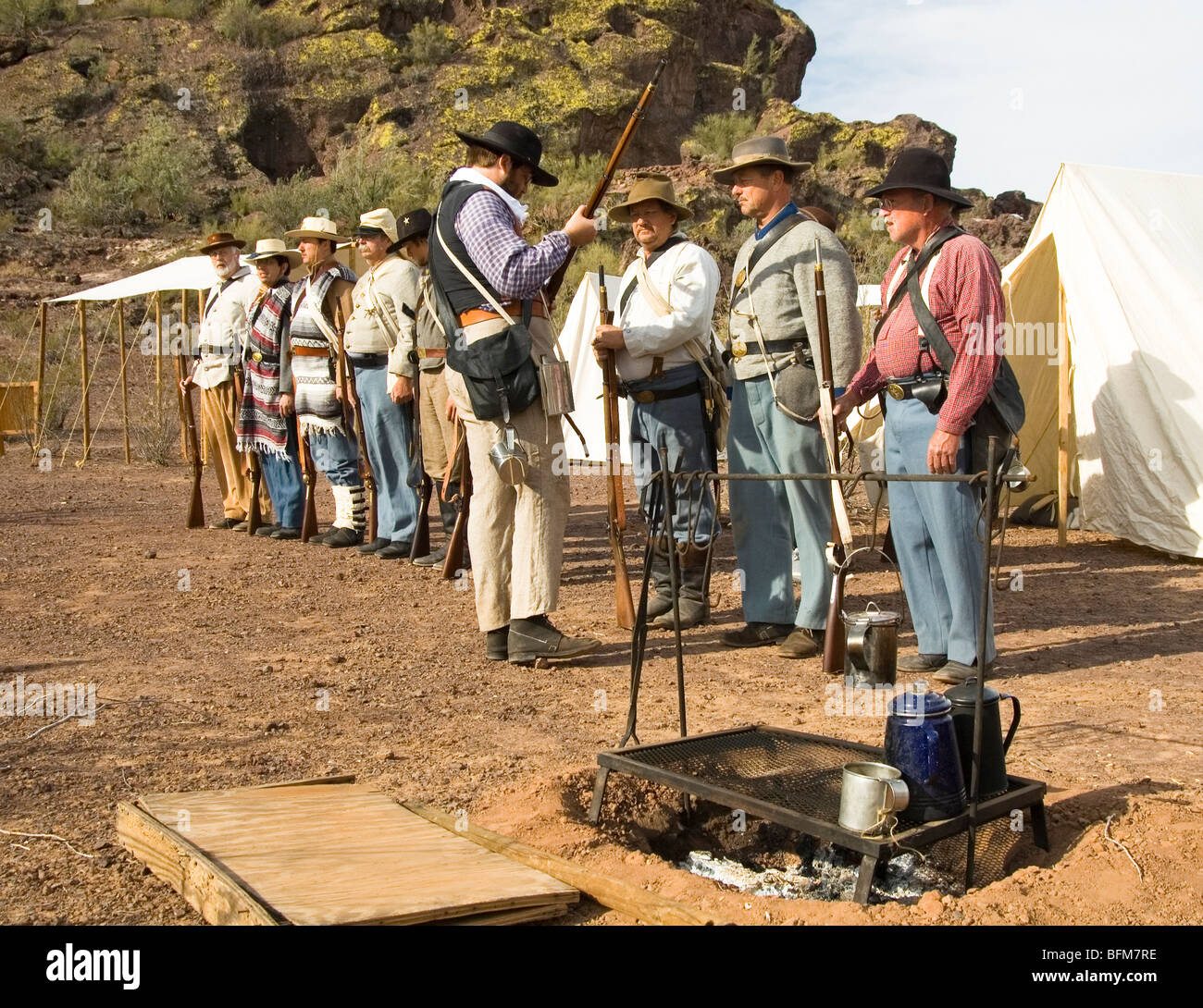 rebel troops at a civil war reenactment at Picacho Peak State Park ...