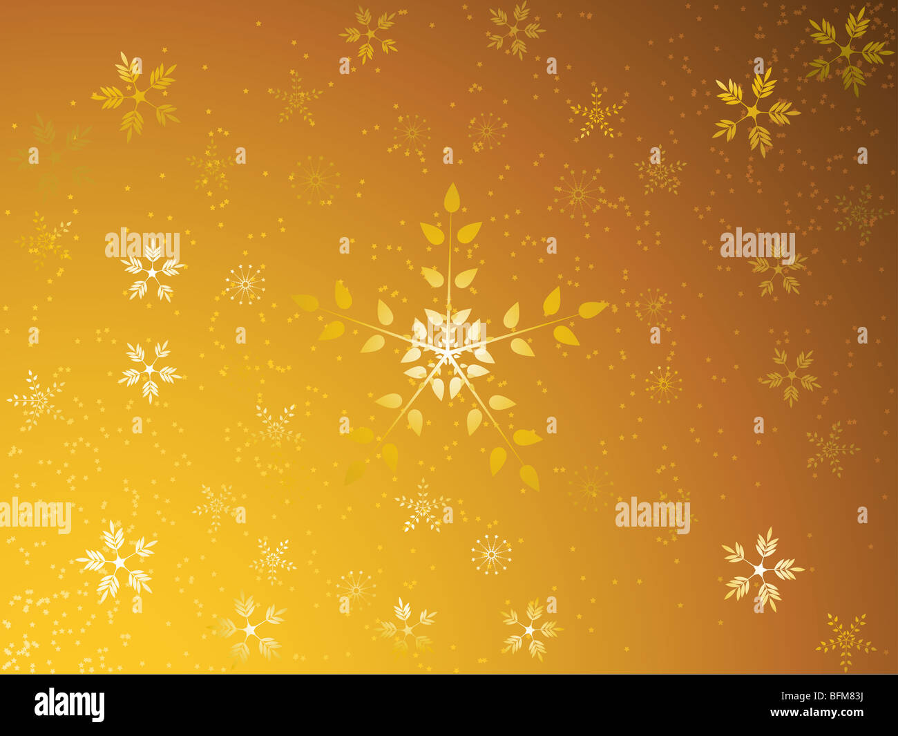 Festive snowflakes on a gold background Stock Photo - Alamy