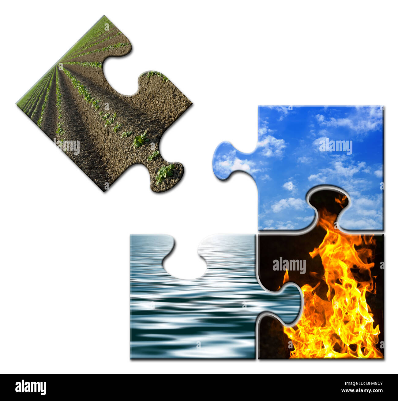Earth fire air water Cut Out Stock Images & Pictures - Alamy