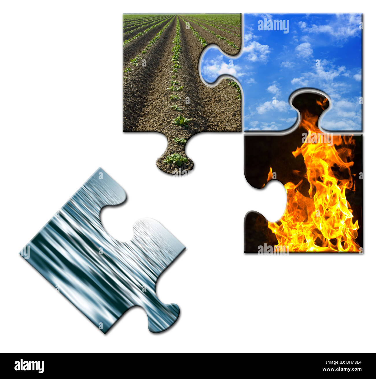 Elements air, earth, water, fire Cut Out Stock Images & Pictures - Alamy