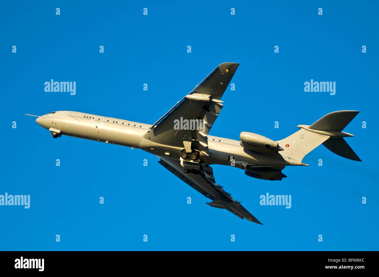 RAF VC 10 tanker aircraft taking off from the Kinloss Air Base in ...