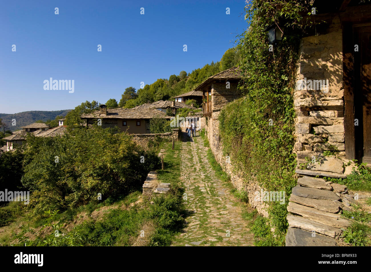 Picturesque village of Leshten in Rhodope Mountains Bulgaria Stock ...