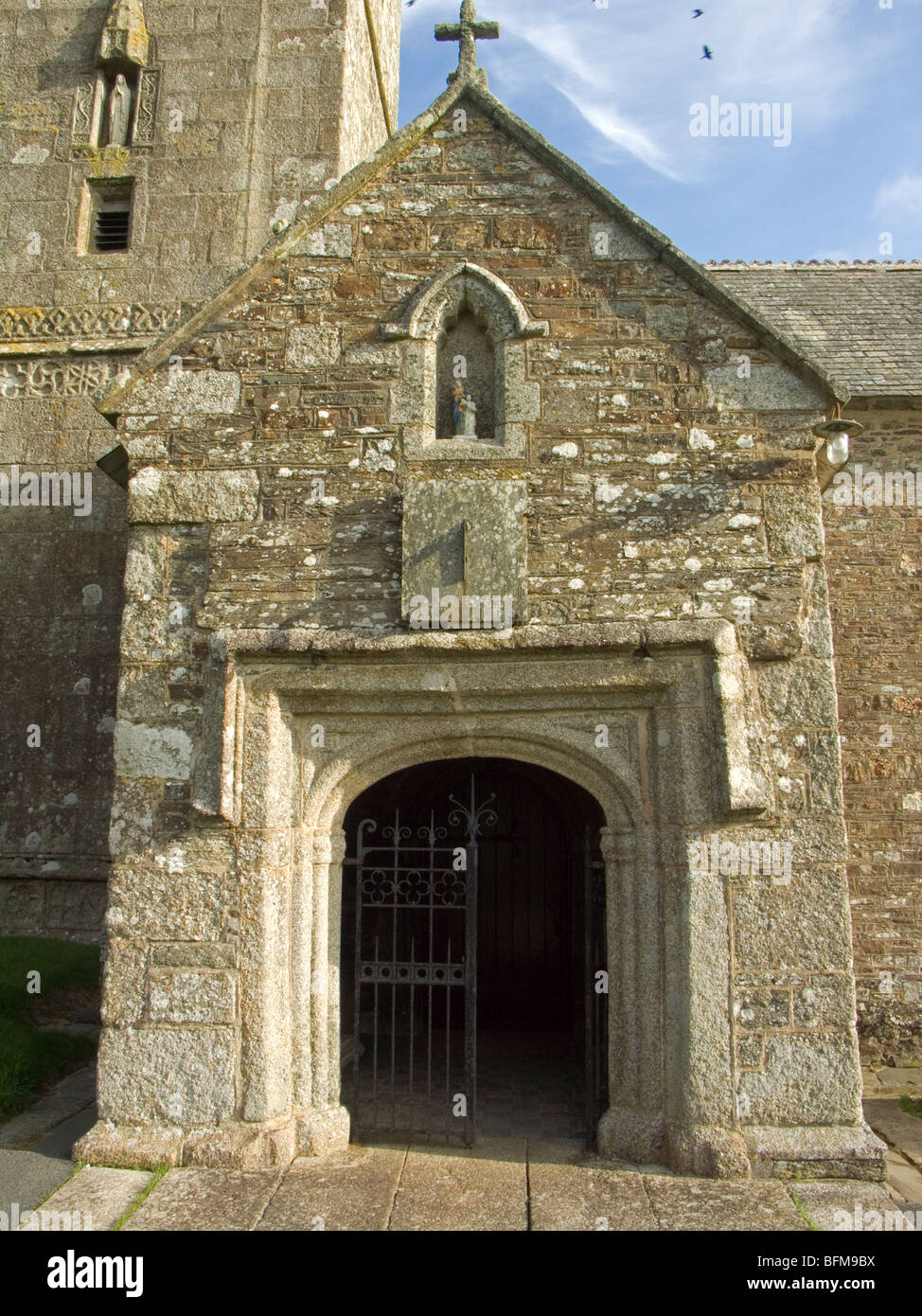 Porch, St Mary's Church, Week St Mary, Cornwall Stock Photo - Alamy