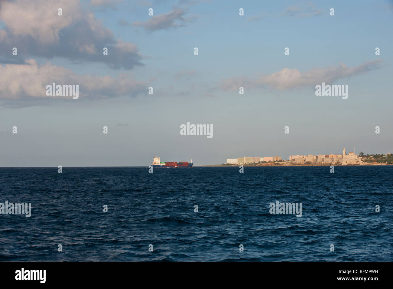 A Cargo Ship Heading for Havana Harbour Stock Photo - Alamy