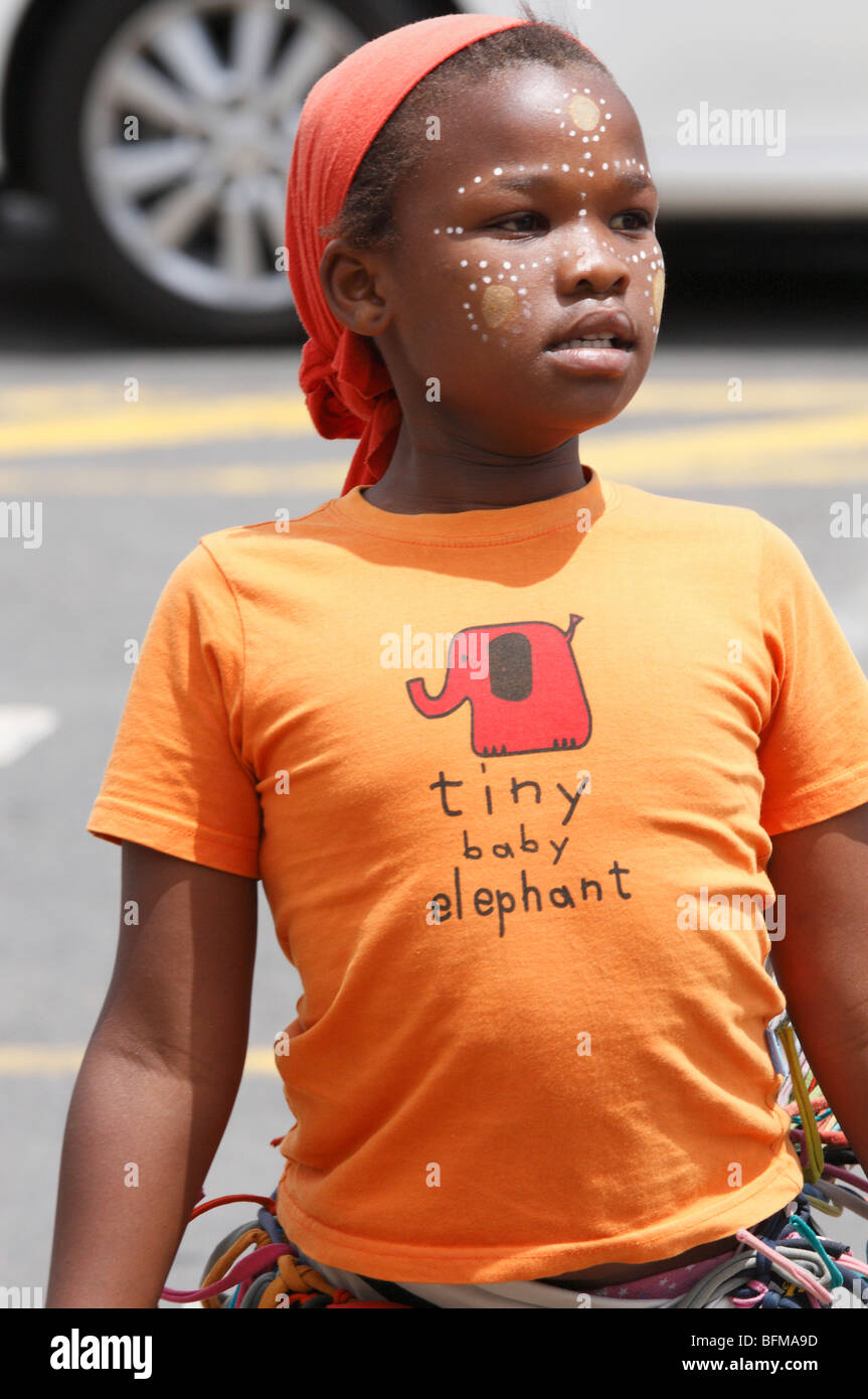 5, 6 years old South African little girl (child) is dancing (performing ...