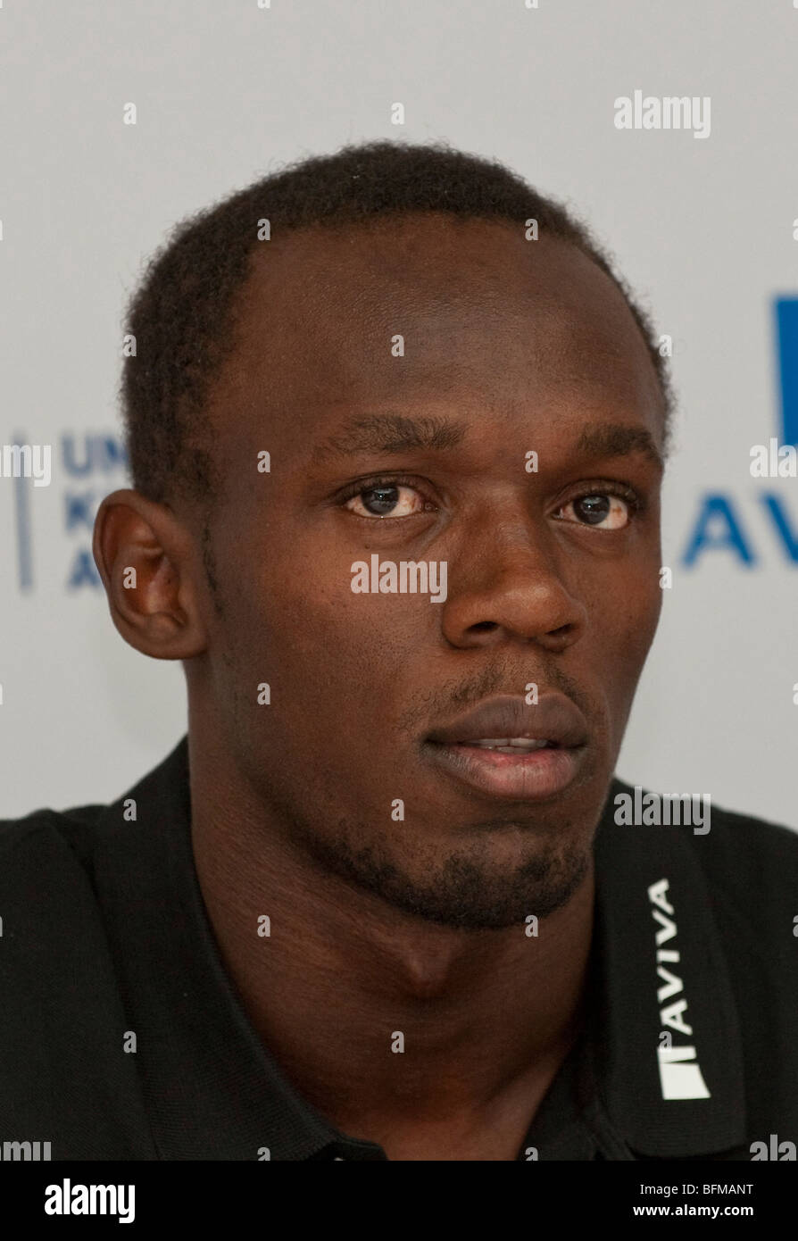 Pluri Gold medalist Usain Bolt at a press conference Stock Photo - Alamy