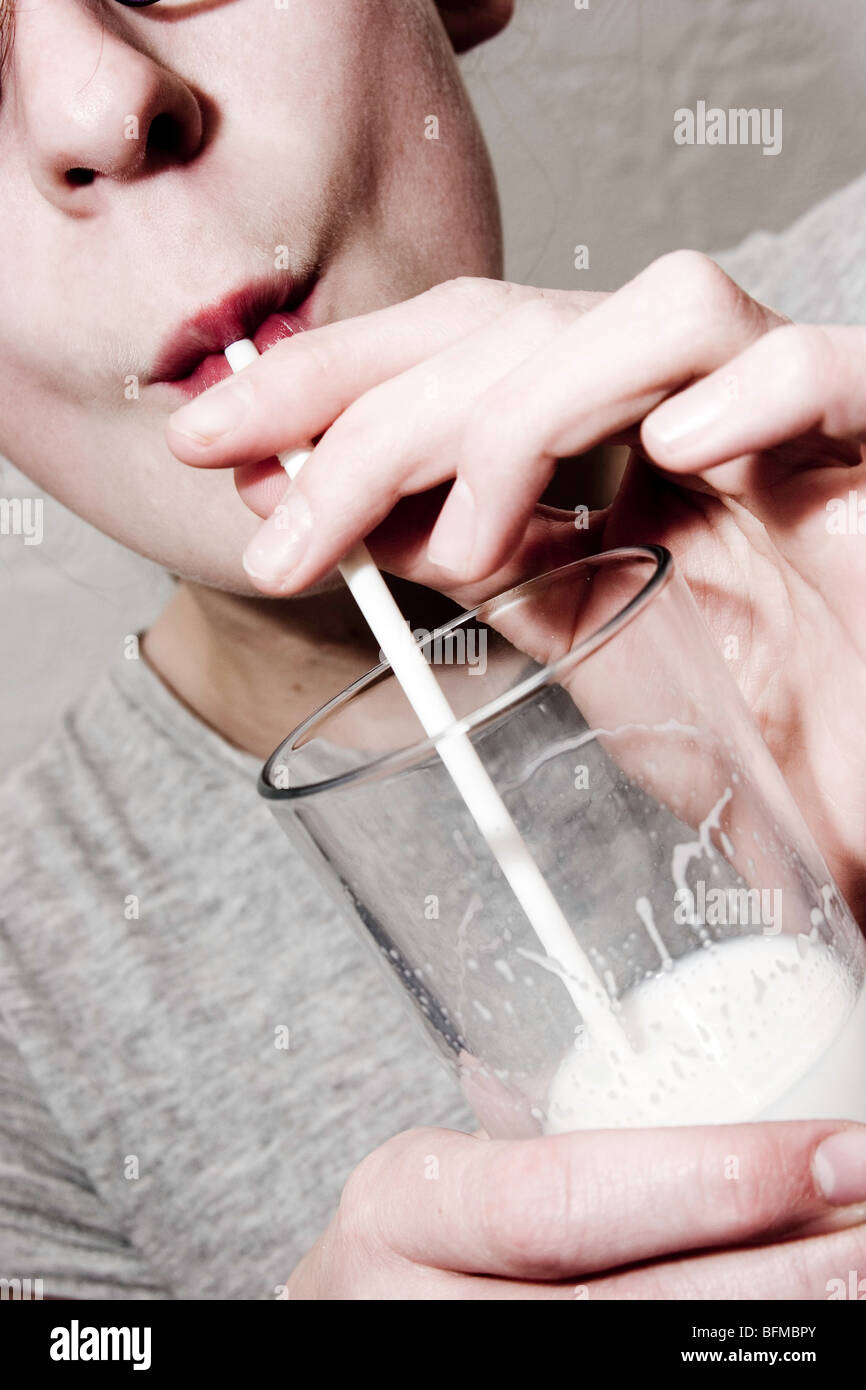 girl drinking milk Stock Photo - Alamy