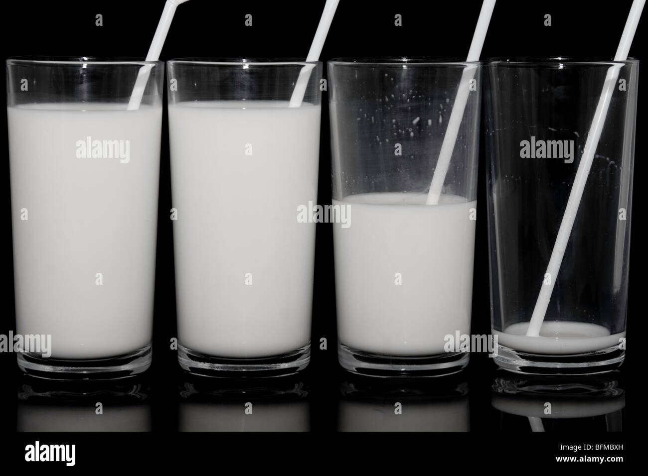 Empty and full glass, milk hi-res stock photography and images - Alamy