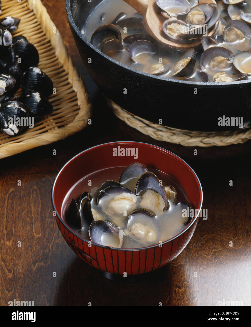 Clams in Miso soup Stock Photo - Alamy