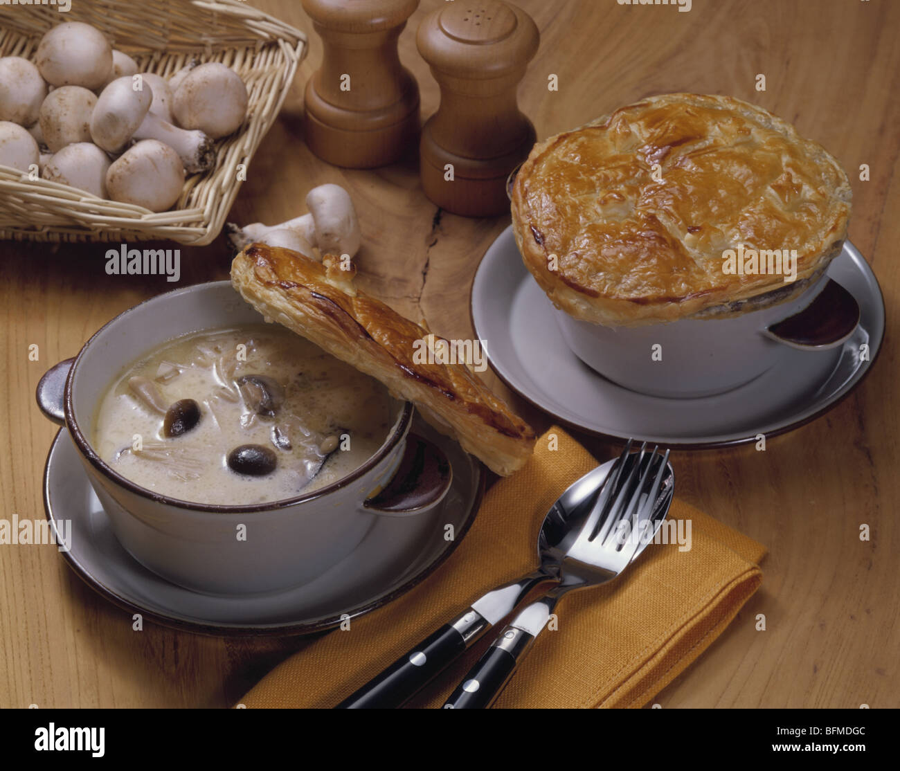 Mushroom Soup with Puff Stock Photo - Alamy