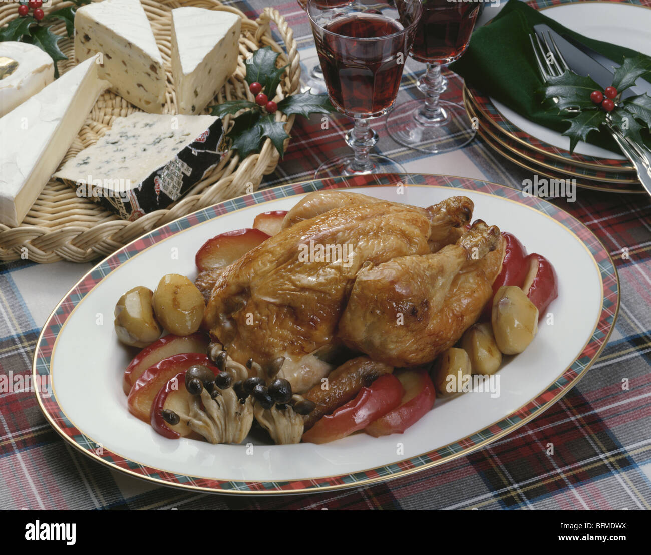 Christmas Roast Chicken Stock Photo - Alamy