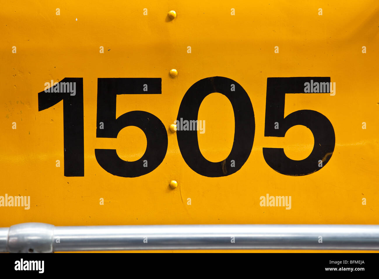 1505 (fifteen hundred and five) inscription on side of locomotive Stock ...