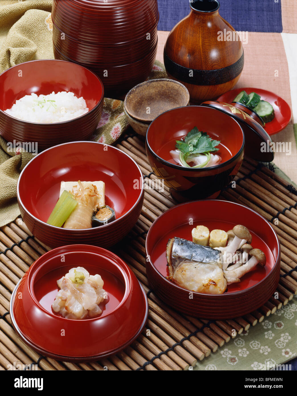 Lunch in Shingen Bento container Stock Photo - Alamy