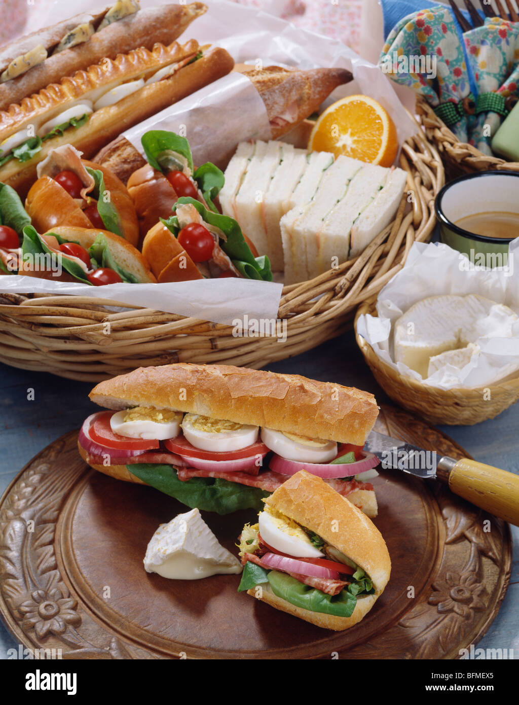 Assortment of sandwiches and cheese Stock Photo - Alamy