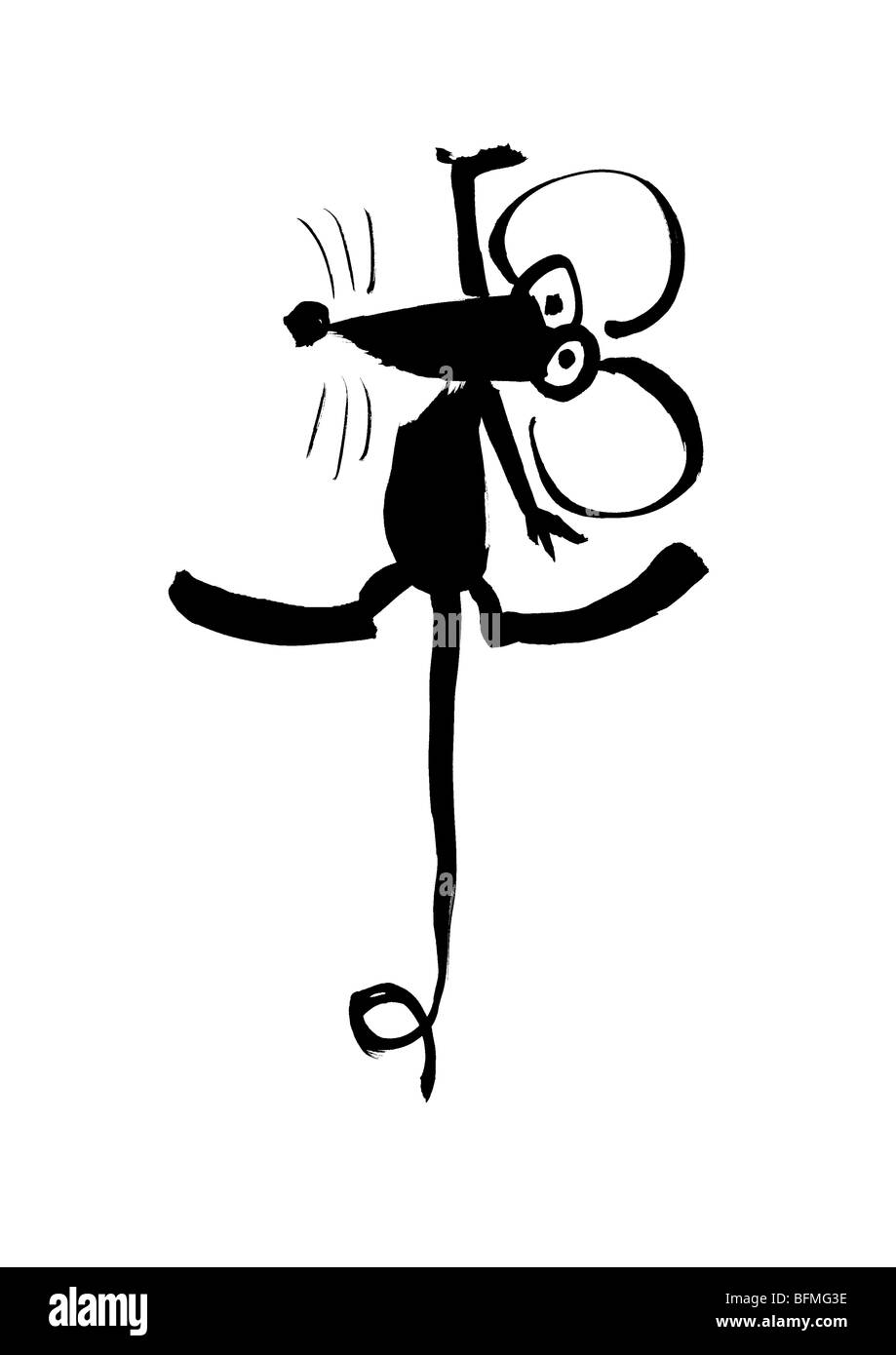 Illustration of mouse dancing, white background Stock Photo - Alamy