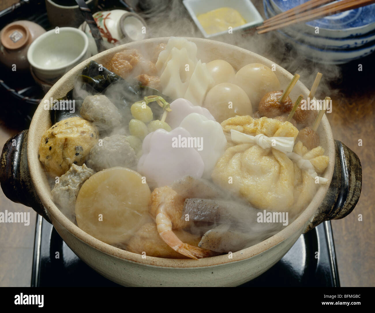 Vegetables and fish balls cooked in crock pot Stock Photo - Alamy