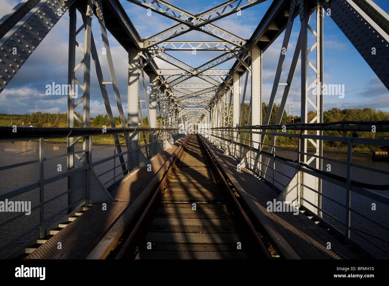 Railway Bridge over River Barrow from Great Island in County Wexford to ...
