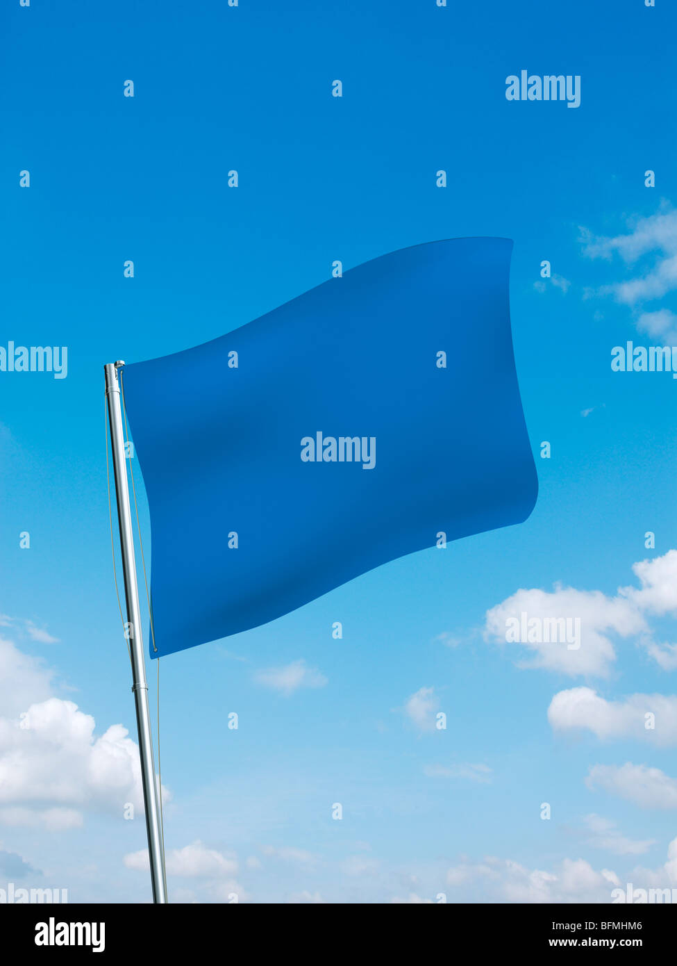 Blue flag waving in the sky Stock Photo - Alamy