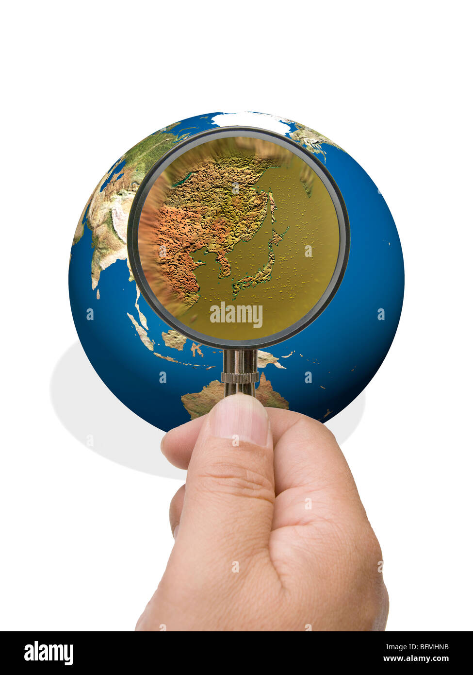 Magnifying glass globe hi-res stock photography and images - Alamy