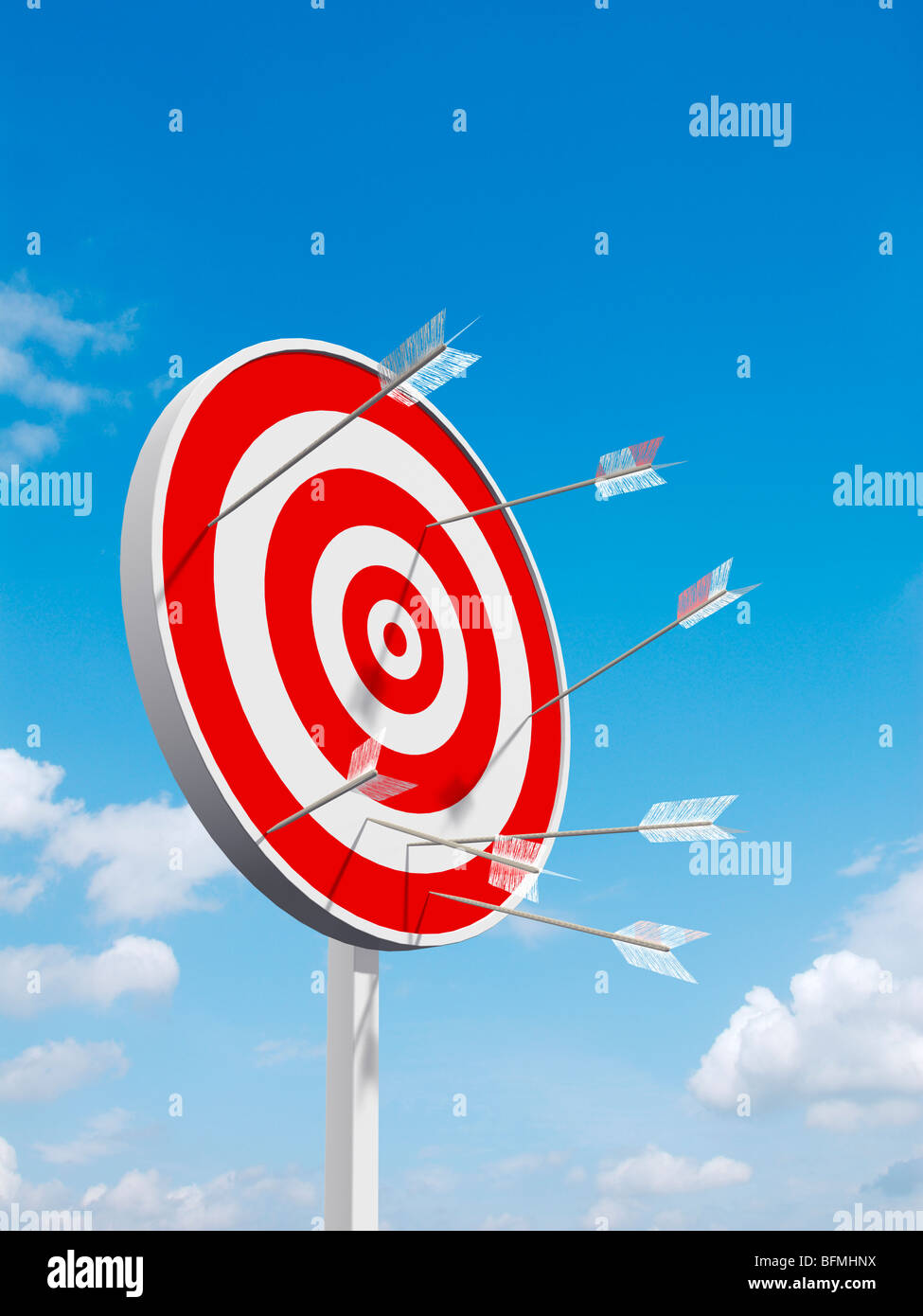 Arrows missing target Stock Photo - Alamy