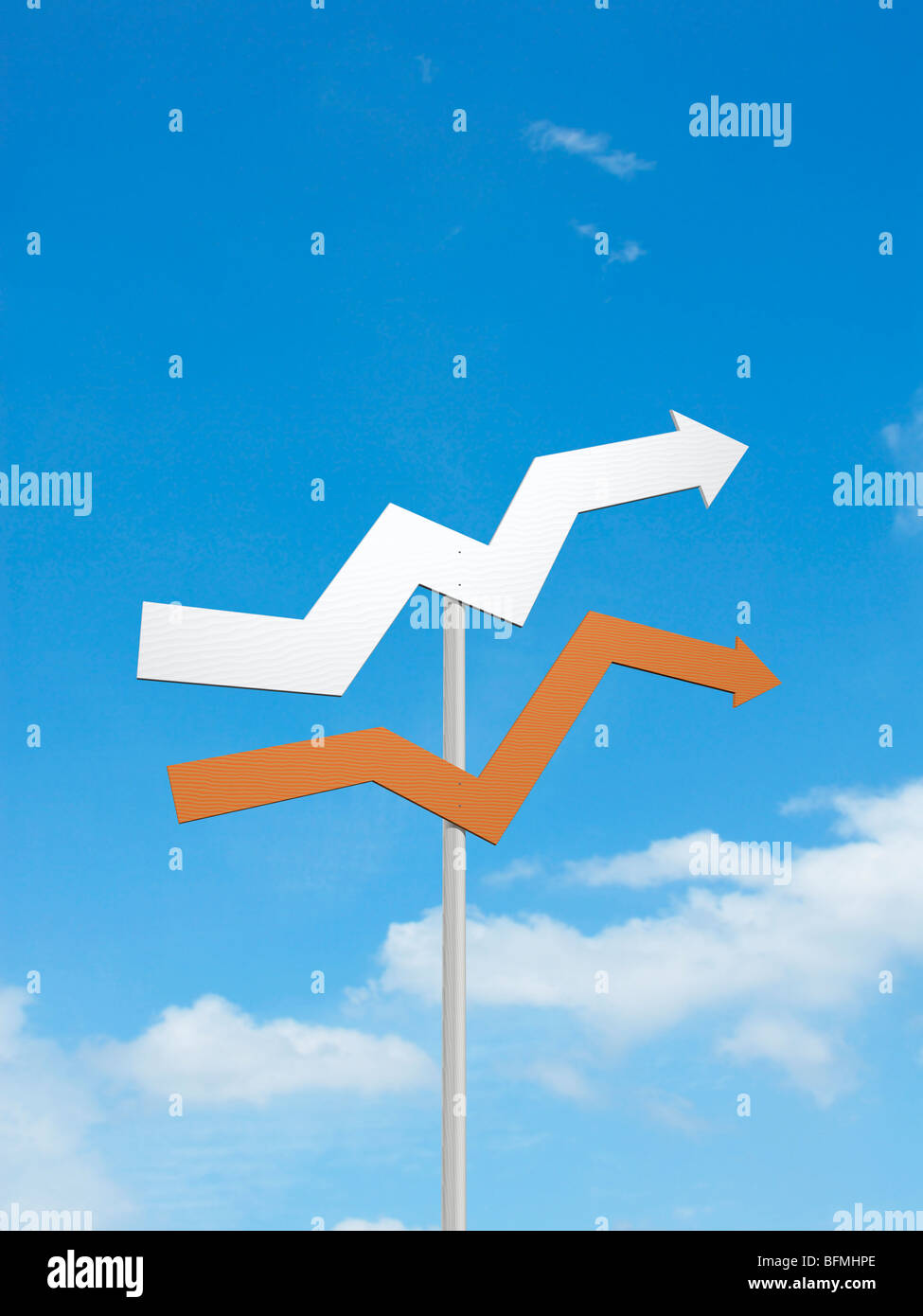 Graphic two arrow hi-res stock photography and images - Alamy