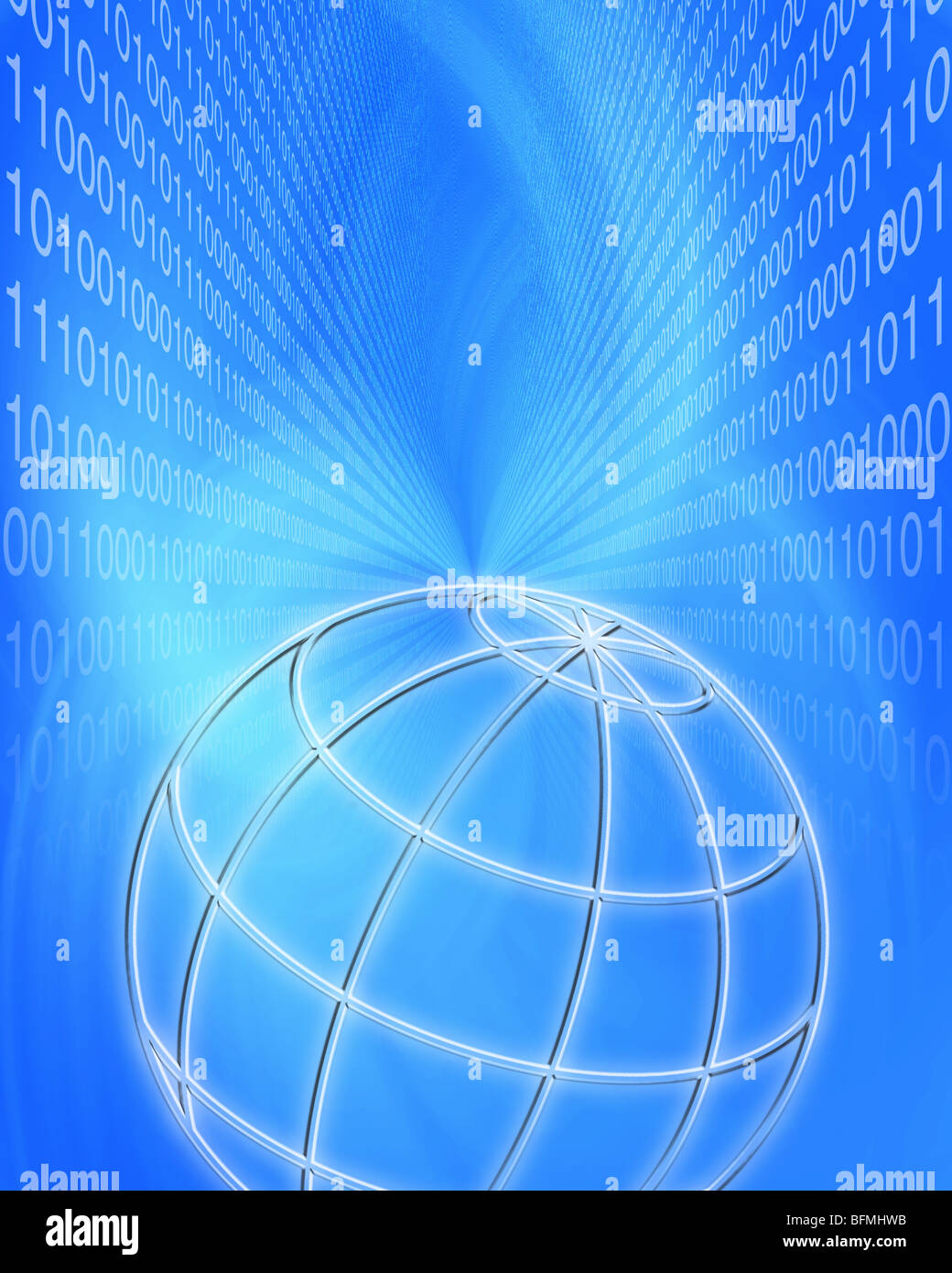 Globe with binary codes Stock Photo - Alamy