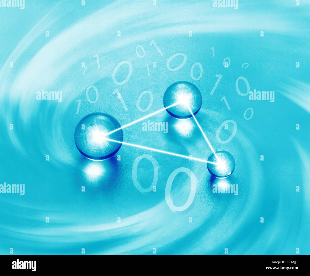 Spheres connected with binary codes Stock Photo - Alamy