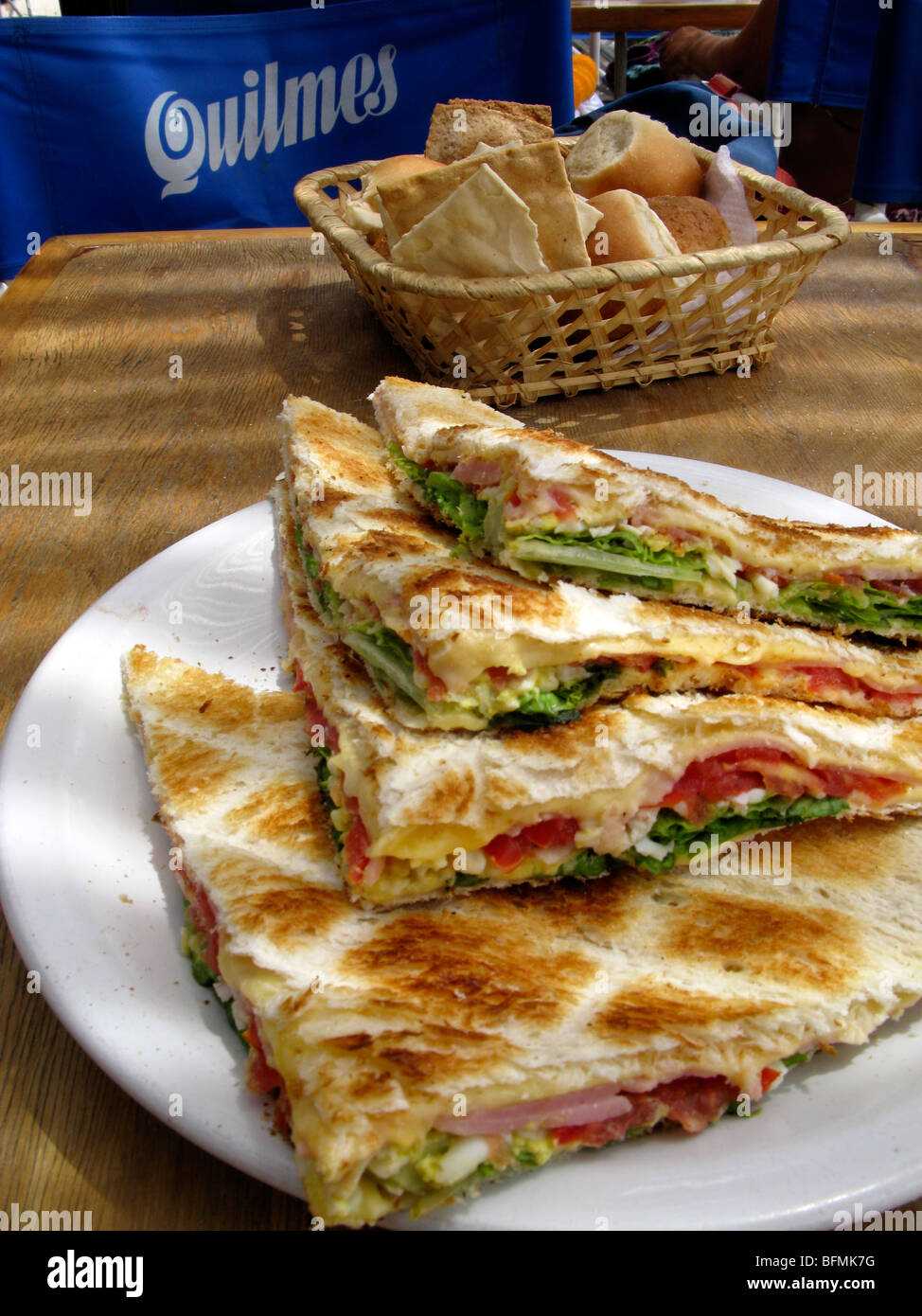 Tostado is a tipical Argentine snack: toasted bred stuffed with cheese ...