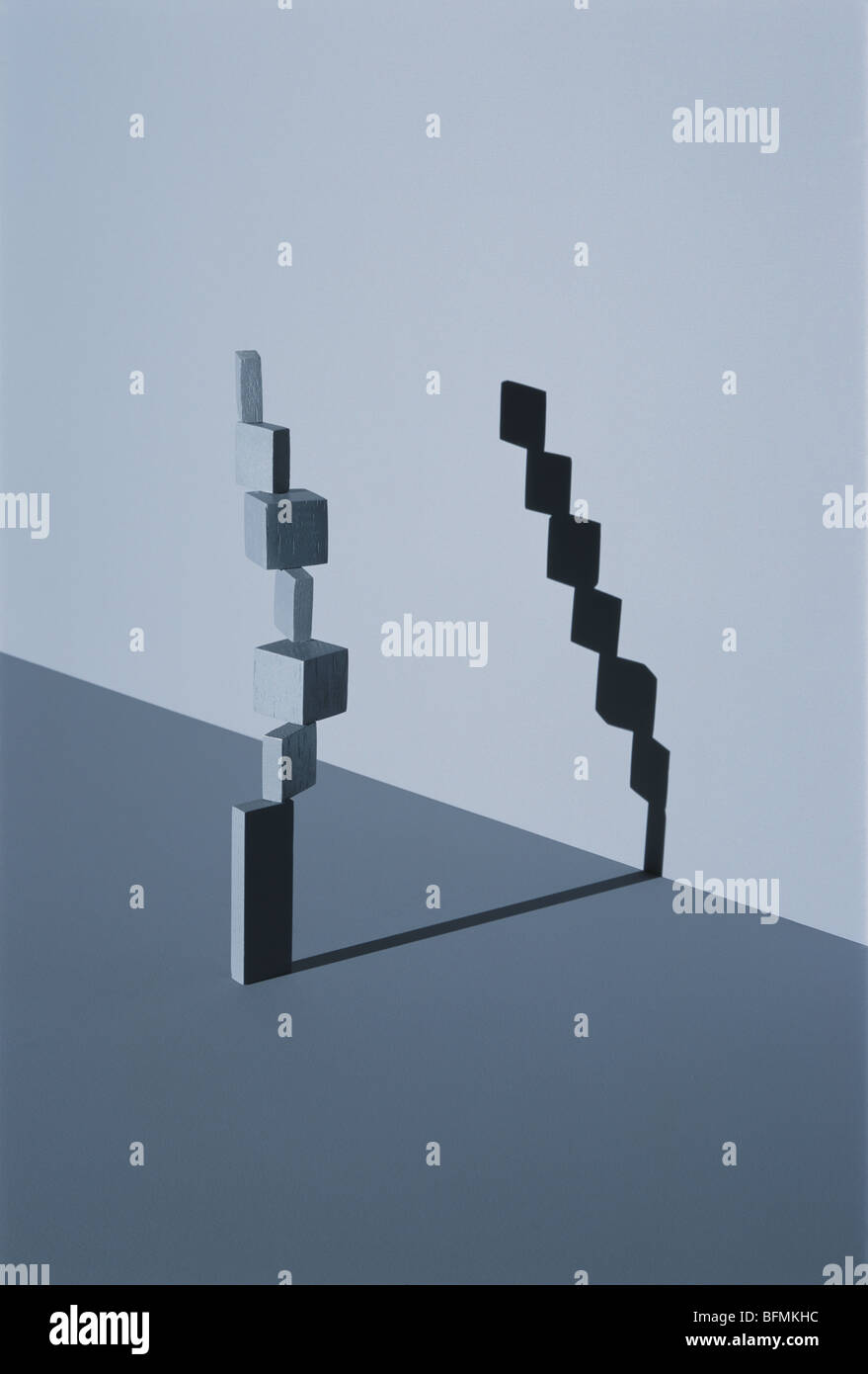 Illustration of Blocks and the Shadows Stock Photo - Alamy