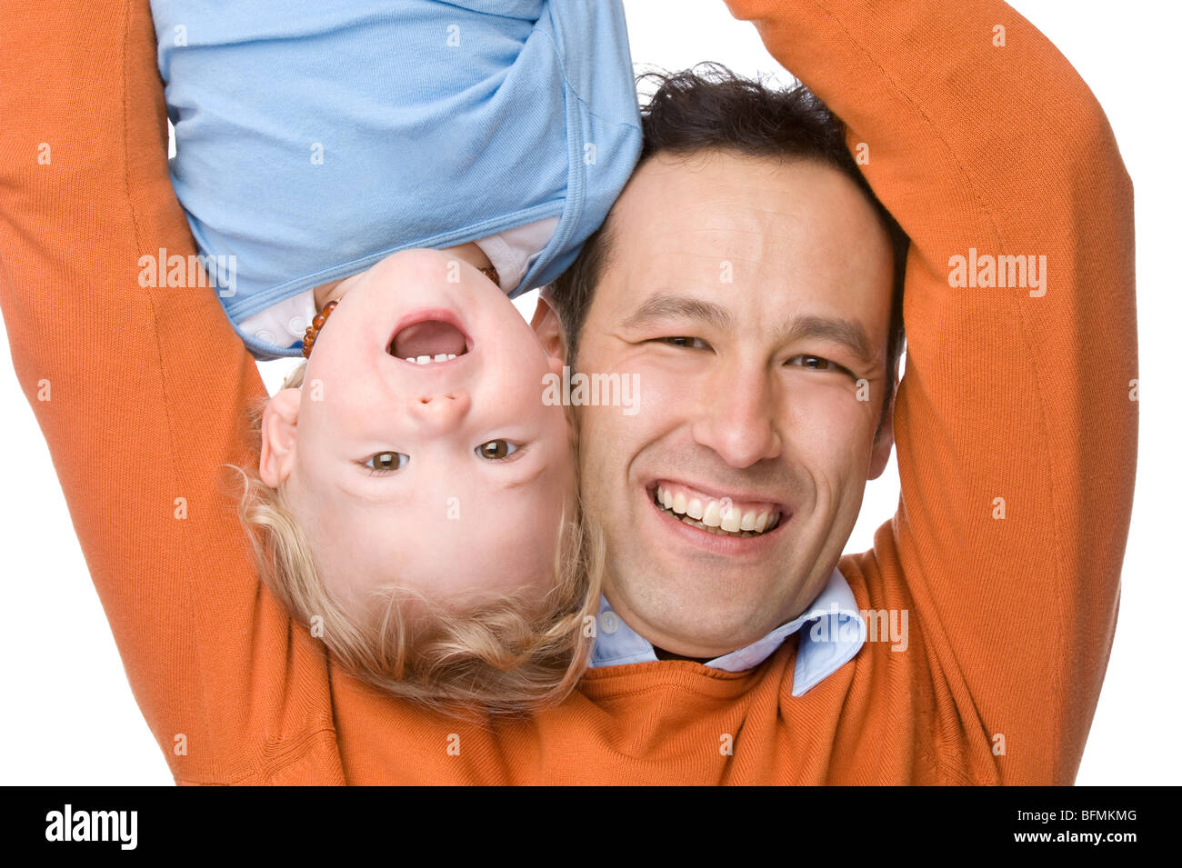 Full isolated studio picture from a young father with his son Stock ...